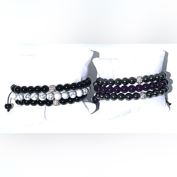 Aura | Jewelry | Aura Black And White Beaded Bracelets | Poshmark
